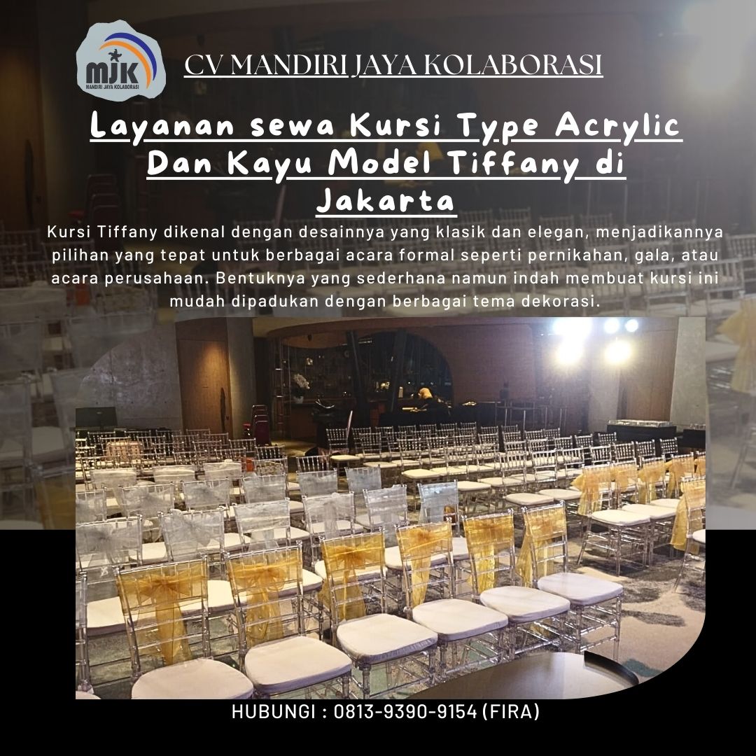 LAYANAN SEWA KURSI TYPE ACRYLIC DAN KAYU MODEL TIFFANY DI JAKARTA ...